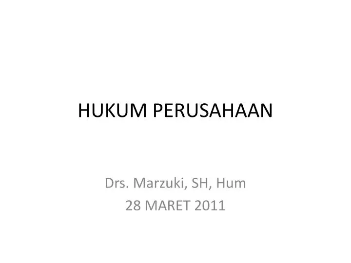 PPT - HUKUM PERUSAHAAN PowerPoint Presentation, free download - ID:6293396