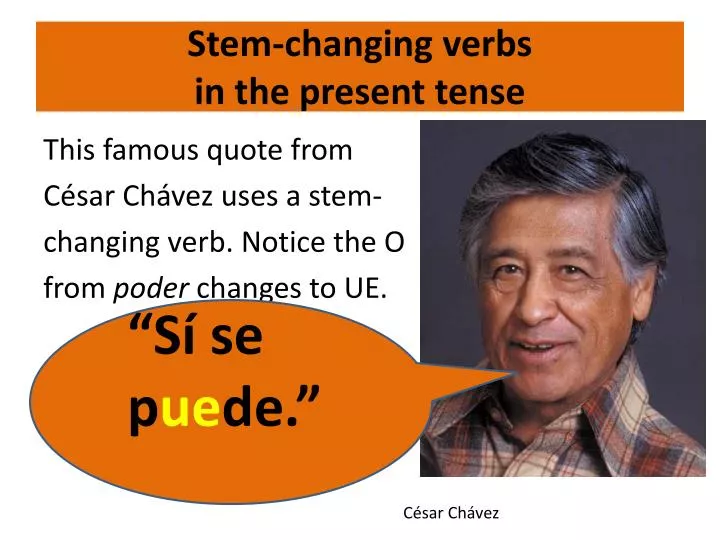 PPT - Stem-changing verbs in the present tense PowerPoint Presentation ...