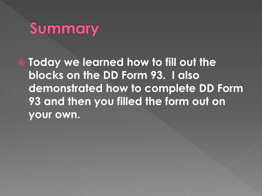 PPT How To Complete DD Form 93 For Soldiers PowerPoint Presentation PPT How To Complete DD Form 93 For Soldiers PowerPoint Presentation