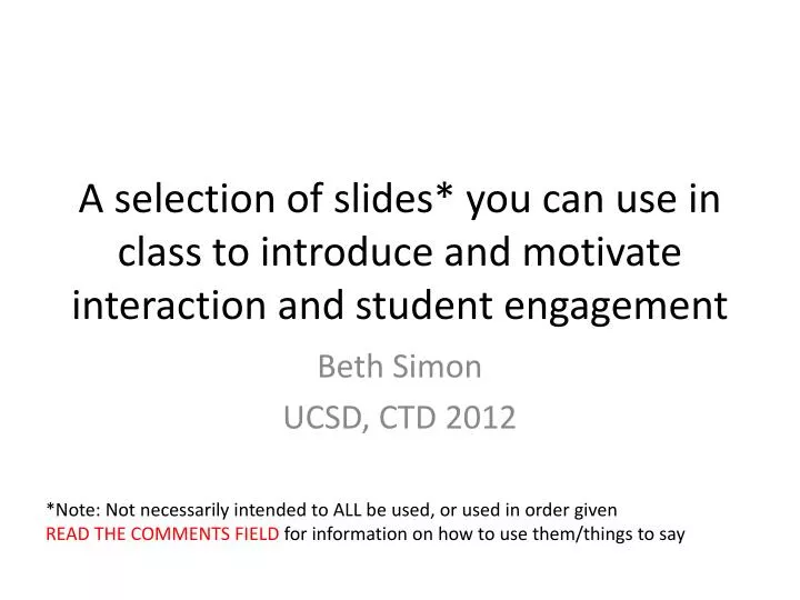 PPT - Beth Simon UCSD, CTD 2012 PowerPoint Presentation, free download ...