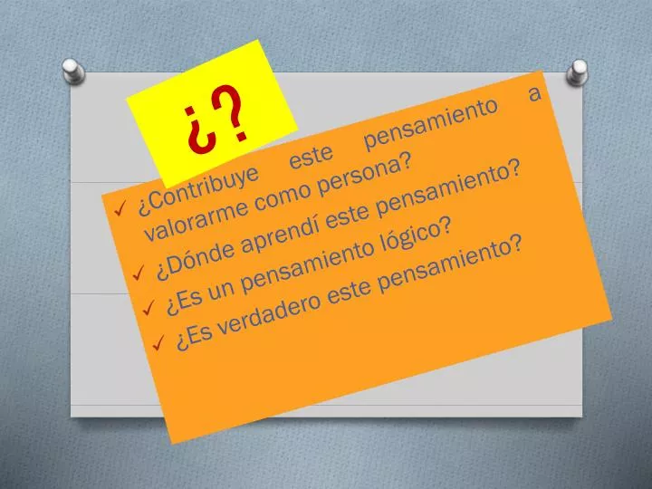 PPT - ¿Contribuye este pensamiento a valorarme como persona? ¿Dónde ...