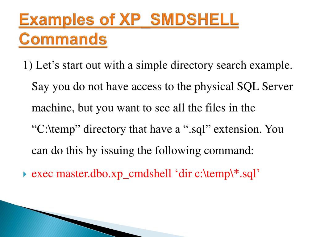 PPT Presentation On Xp cmdshell PowerPoint Presentation Free