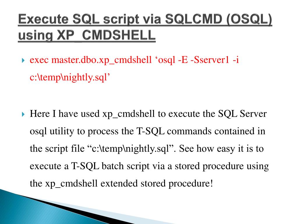 PPT Presentation On Xp cmdshell PowerPoint Presentation Free