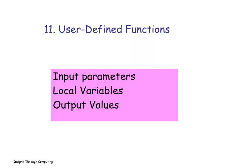 Ppt 11 User Defined Functions Powerpoint Presentation Free Download 8069