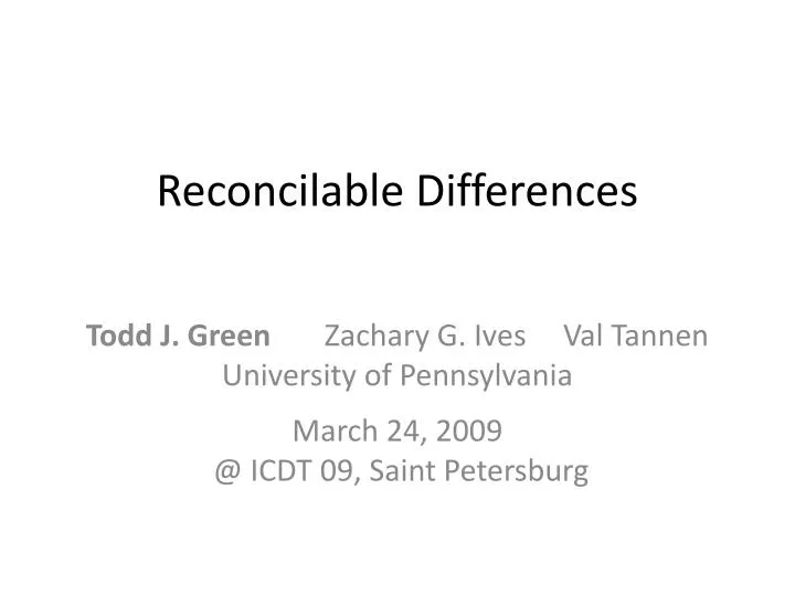 PPT - Reconcilable Differences PowerPoint Presentation, free download ...