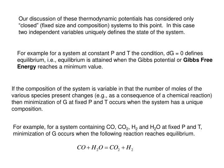 PPT - The Thermodynamic Potentials PowerPoint Presentation - ID:6297686