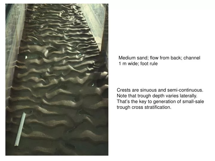 PPT - Medium sand; flow from back; channel 1 m wide; foot rule ...