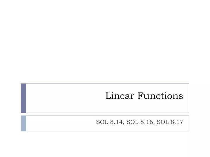 PPT - Linear Functions PowerPoint Presentation, free download - ID:6298904