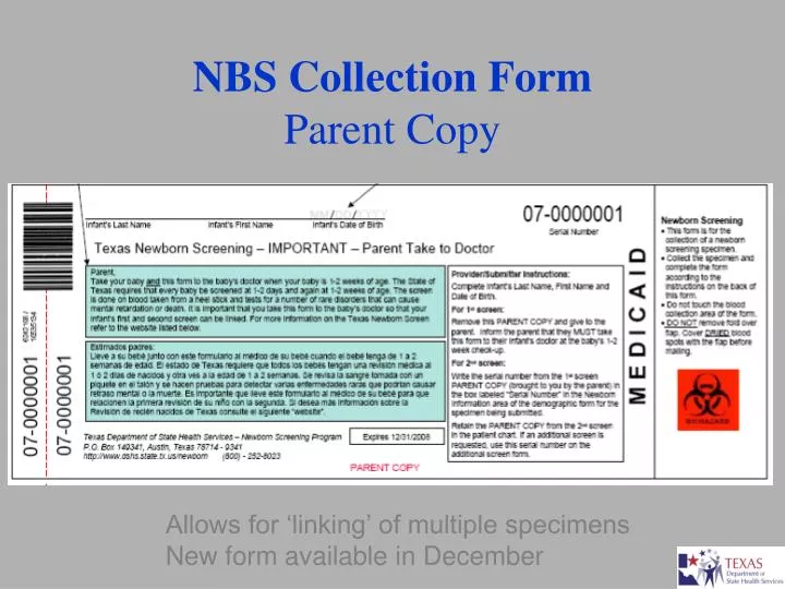 PPT - NBS Collection Form Parent Copy PowerPoint Presentation, free ...