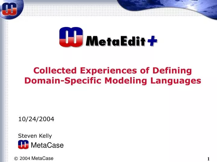 PPT - Collected Experiences of Defining Domain-Specific Modeling ...