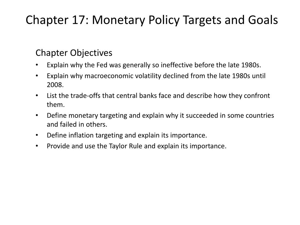 PPT - Chapter 17: Monetary Policy Targets and Goals PowerPoint ... PPT - Chapter 17: Monetary Policy Targets and Goals PowerPoint ...
