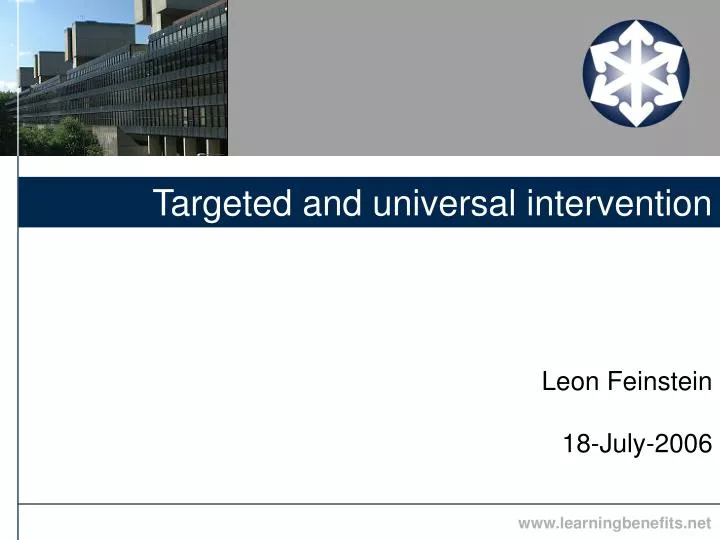 PPT - Targeted and universal intervention PowerPoint Presentation, free ...