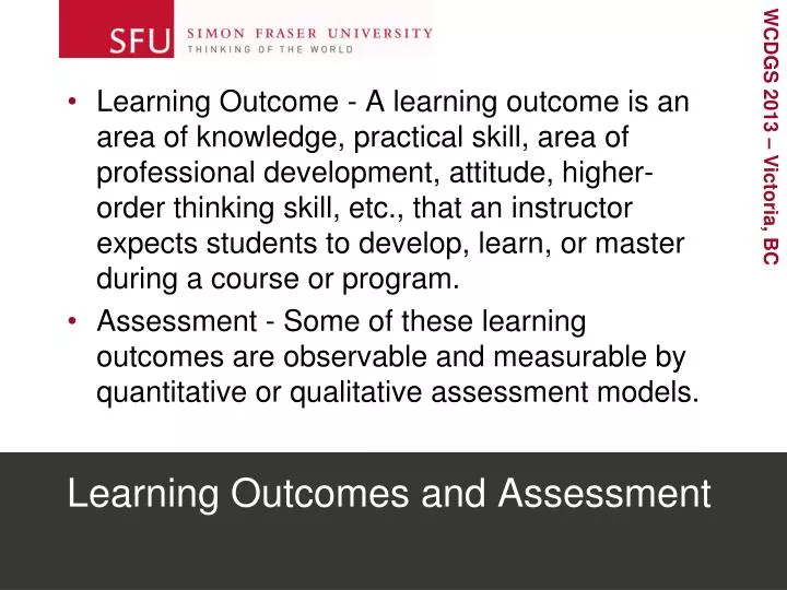 PPT - Learning Outcomes and Assessment PowerPoint Presentation, free ...