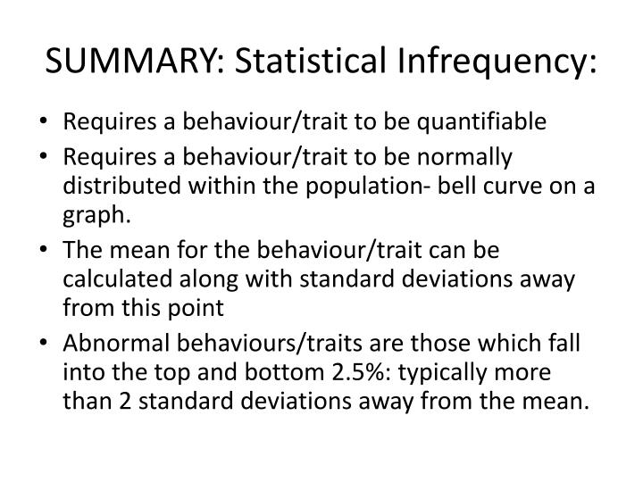 PPT - Definitions of Abnormal Behaviour: Statistical Infrequency and ...
