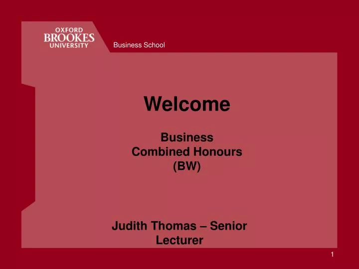 PPT - Welcome Business Combined Honours (BW) PowerPoint Presentation ...