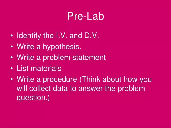 PPT - Pre-Lab PowerPoint Presentation, free download - ID:6303340
