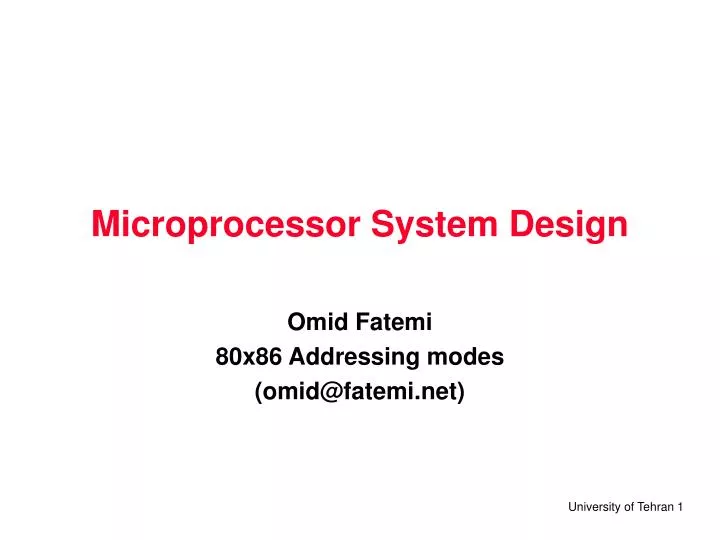 PPT - Microprocessor System Design PowerPoint Presentation, free ...