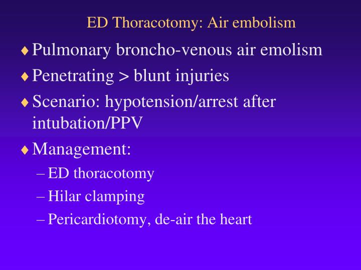 PPT - Emergency Department Thoracotomy in the management of Chest ...