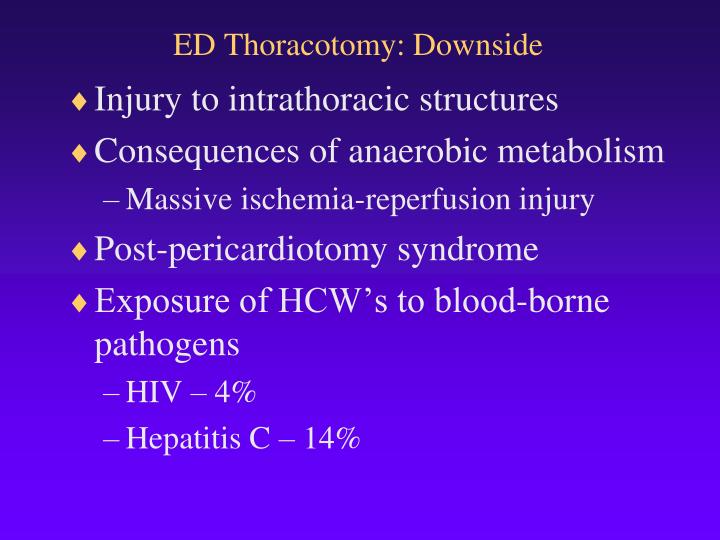PPT - Emergency Department Thoracotomy in the management of Chest ...