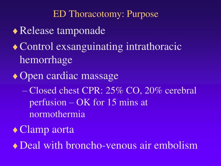 PPT - Emergency Department Thoracotomy in the management of Chest ...