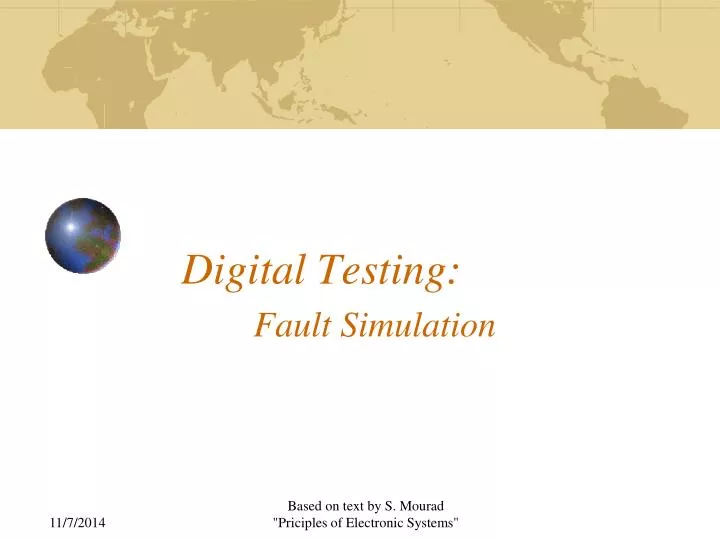 PPT - Digital Testing: Fault Simulation PowerPoint Presentation, free ...