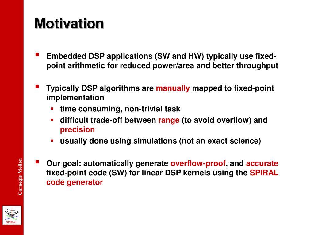 Ppt Adaptive Mapping Of Linear Dsp Algorithms To Fixed Point Arithmetic Powerpoint