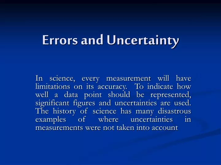 PPT - Errors and Uncertainty PowerPoint Presentation, free download ... PPT - Errors and Uncertainty PowerPoint Presentation, free download ...