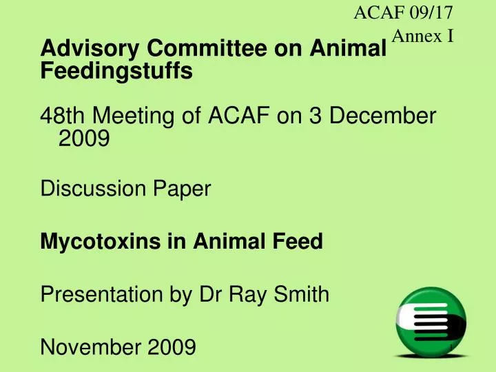 PPT - ACAF 09/17 Annex I PowerPoint Presentation, free download - ID ...