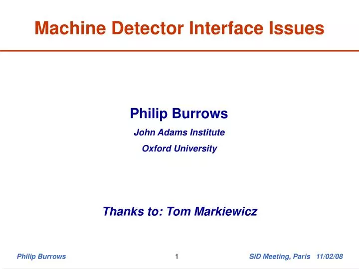 PPT - Machine Detector Interface Issues PowerPoint Presentation, free ...