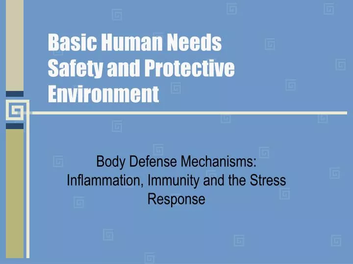 PPT - Basic Human Needs Safety and Protective Environment PowerPoint ...