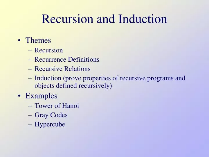 Ppt Recursion And Induction Powerpoint Presentation Free Download Id 6311023