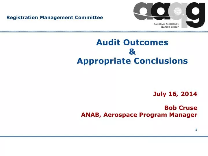 PPT - Audit Outcomes & Appropriate Conclusions PowerPoint Presentation ...