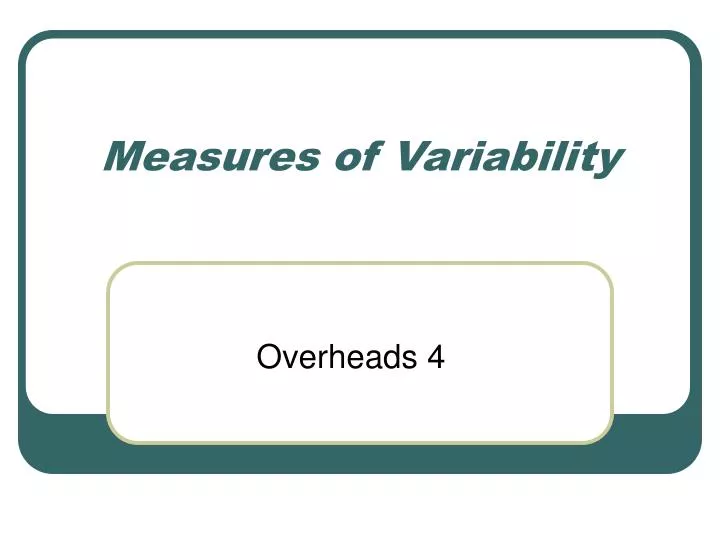 Ppt Measures Of Variability Powerpoint Presentation Free Download