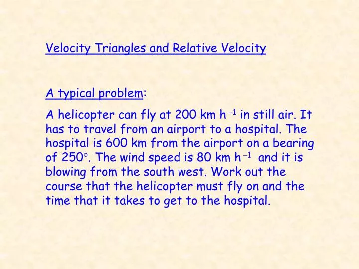 PPT - Velocity Triangles and Relative Velocity PowerPoint Presentation ...