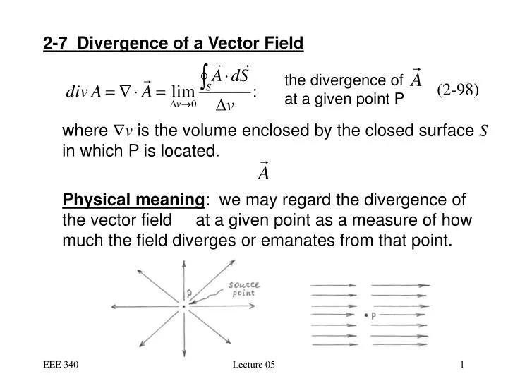 Ppt 2 7 Divergence Of A Vector Field Powerpoint Presentation Free Download Id6312140