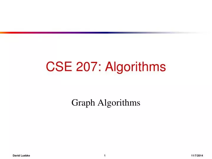 PPT - CSE 207: Algorithms PowerPoint Presentation, free download - ID ...