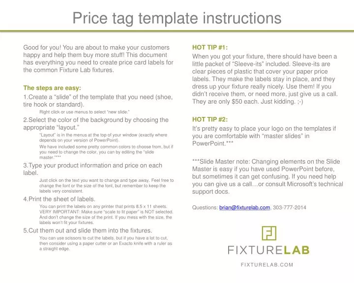 PPT - Price tag template instructions PowerPoint Presentation, free ...