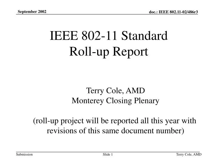 PPT - IEEE 802-11 Standard Roll-up Report PowerPoint Presentation, free ...
