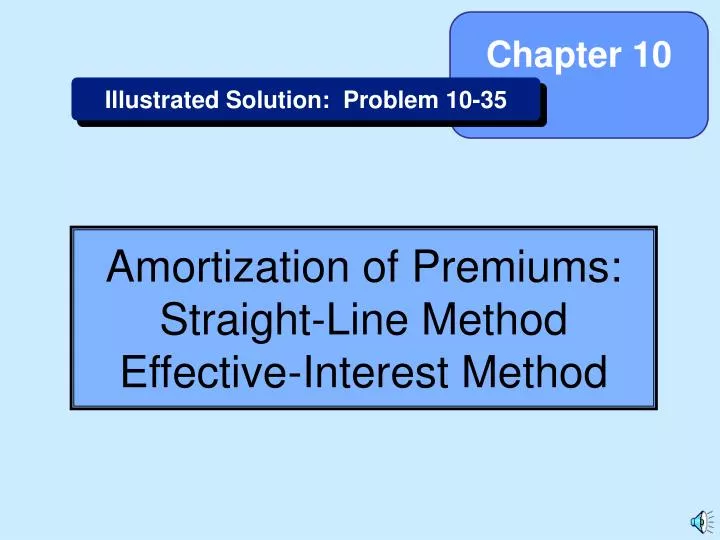 PPT - Amortization of Premiums: Straight-Line Method Effective-Interest ...