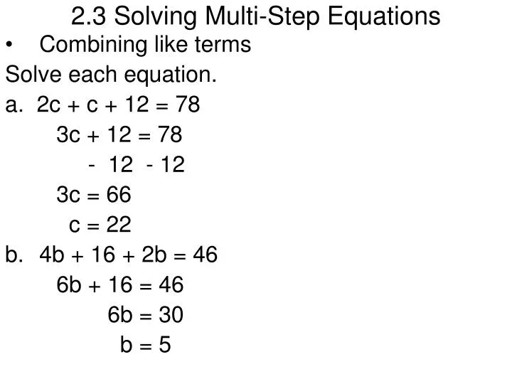 How Can You Solve A Multi Step Equation Tessshebaylo