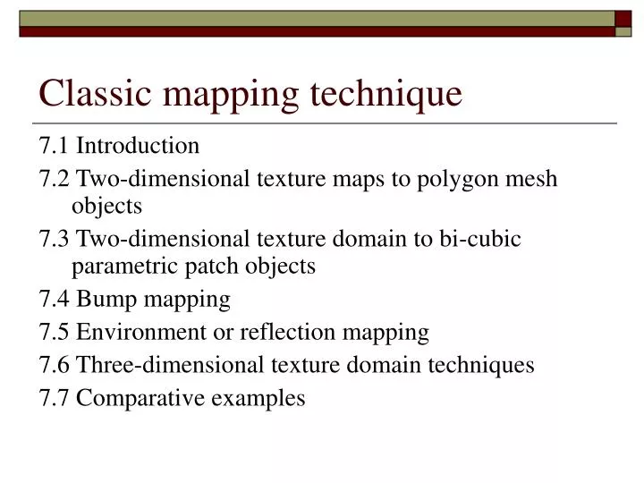 PPT - Classic mapping technique PowerPoint Presentation, free download ...