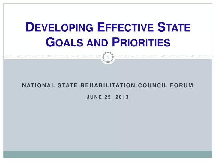 PPT - Developing Effective State Goals and Priorities PowerPoint ...
