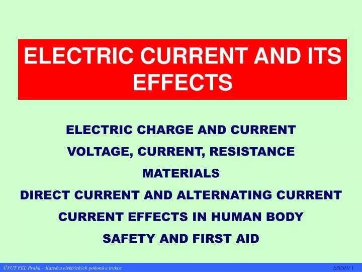 PPT - ELECTRIC CURRENT AND ITS EFFECTS PowerPoint Presentation, free ...