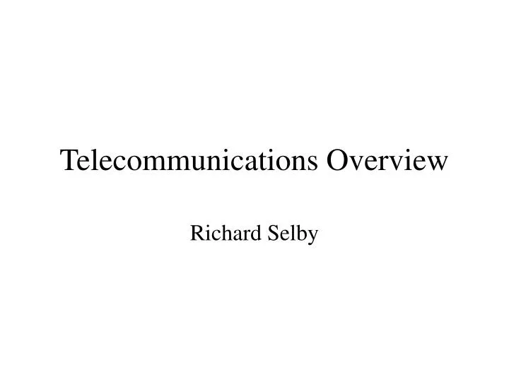 PPT - Telecommunications Overview PowerPoint Presentation, free ...