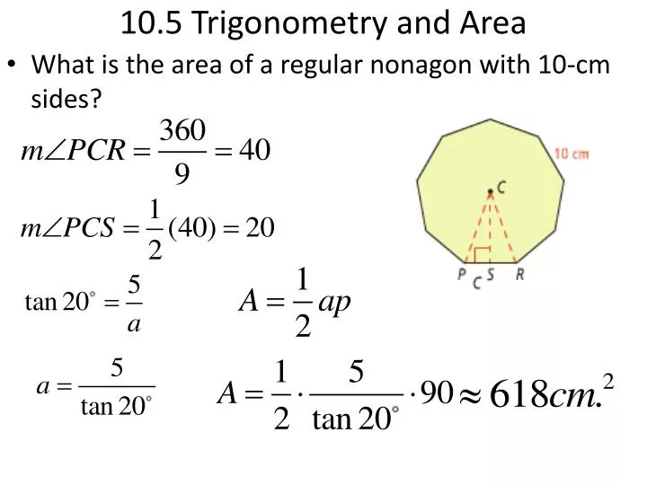 PPT - 10.5 Trigonometry and Area PowerPoint Presentation, free download ...