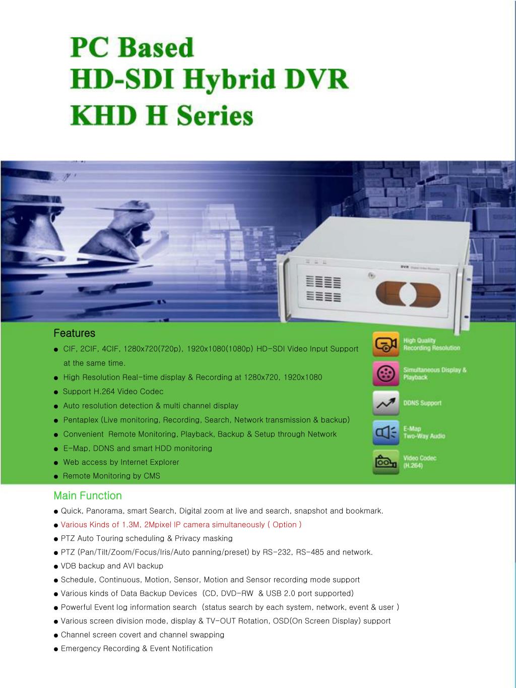 PPT - Features CIF, 2CIF, 4CIF, 1280x720(720p), 1920x1080(1080p) HD-SDI ...