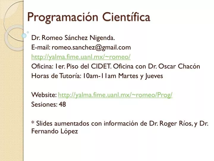 PPT - Programación Científica PowerPoint Presentation, free download - ID:6323733
