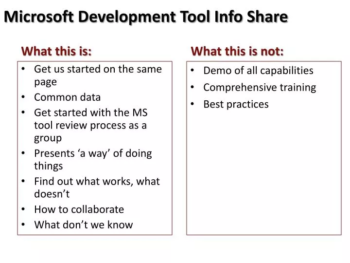 PPT - Microsoft Development Tool Info Share PowerPoint Presentation ...