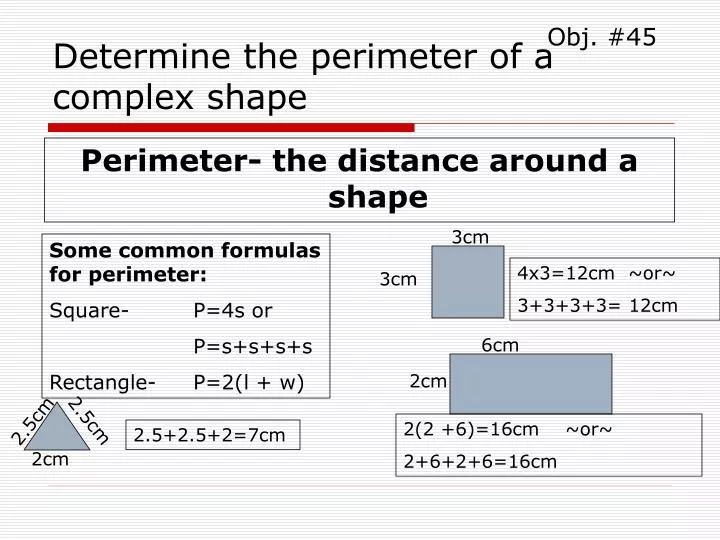 PPT - Determine the perimeter of a complex shape PowerPoint ...