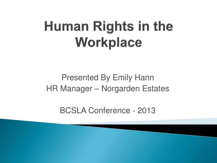 PPT - Human Rights in the Workplace PowerPoint Presentation, free ...